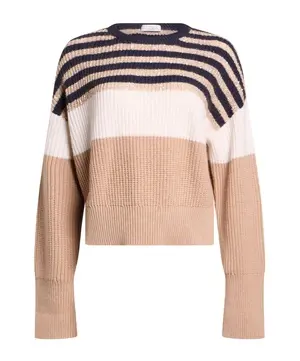 Brunello Cucinelli Striped Thick Knit Sweater