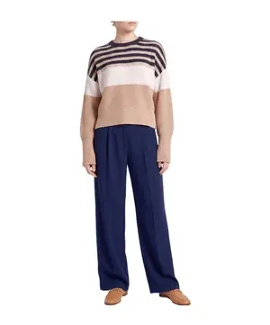 Brunello Cucinelli Striped Thick Knit Sweater