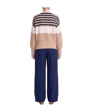 Brunello Cucinelli Striped Thick Knit Sweater