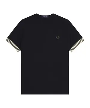 Fred Perry Cotton Shortsleeve Tshirt - Black