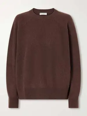 Brunello Cucinelli Ribbed Cashmere Sweater - Dark Brown