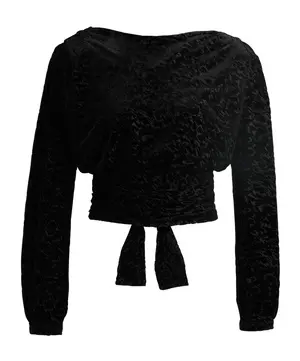 Hugo Boss Cropped Longsleeve Top - Black