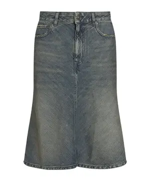 Balenciaga Dark Denim Flare Skirt