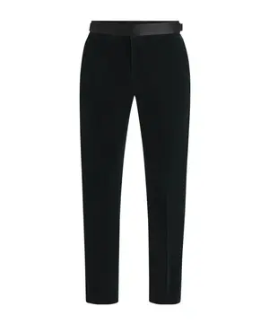 Hugo Boss Velvet Tailored Trousers - Black