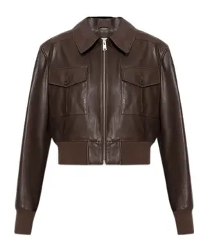 ARMA Collared Cropped Leather Jacket