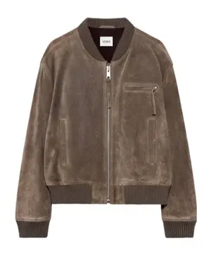 ARMA Cropped Suede Bomber Jacket