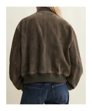 ARMA Cropped Suede Bomber Jacket