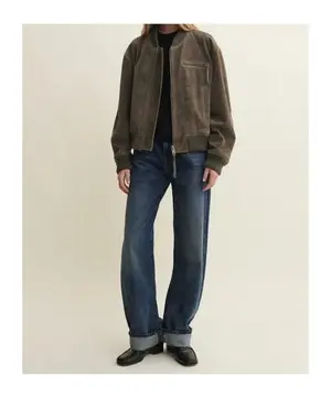 ARMA Cropped Suede Bomber Jacket