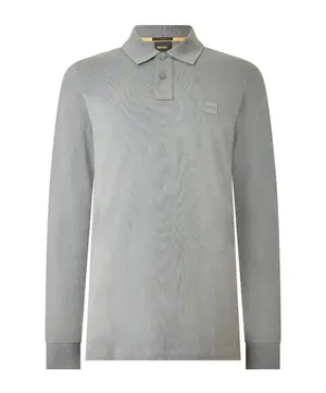 Hugo Boss Long-sleeved Polo Shirt - Grey