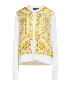 Dolce & Gabbana Long Sleeve Knit Top With Baroque Print