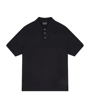 Emporio Armani Short Sleeve Polo Shirt - Black