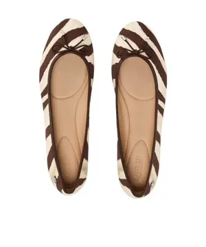 Ralph Lauren Metallic Bow Ballet Flats