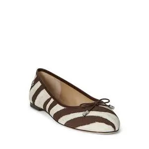 Ralph Lauren Metallic Bow Ballet Flats