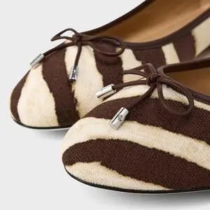 Ralph Lauren Metallic Bow Ballet Flats