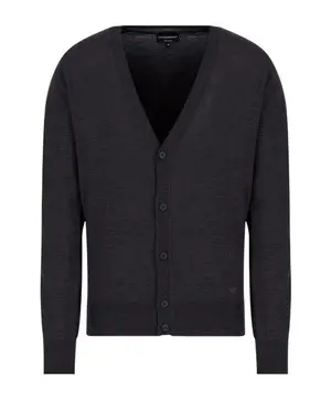 Emporio Armani Vneck Knit Cardigan - Ash