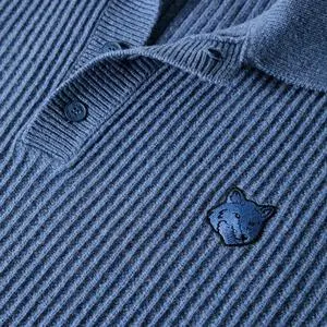 Maison Kitsuné Knitted Long Sleeve Polo Shirt