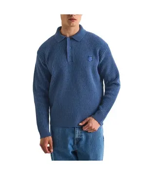 Maison Kitsuné Knitted Long Sleeve Polo Shirt