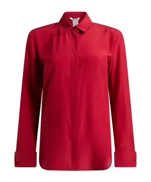 Max Mara Satin Long-sleeve Shirt With Hidden Buttons And Cufflinks