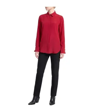 Max Mara Satin Long-sleeve Shirt With Hidden Buttons And Cufflinks