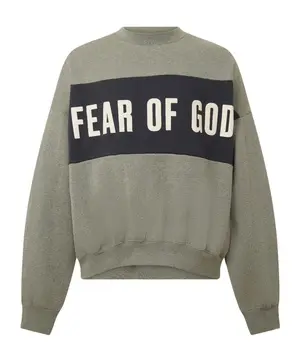 Fear Of God Letterprint Crewneck Sweatshirt - Gray