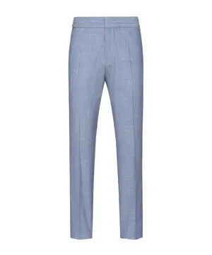 Hugo Boss Check Plainfront Suit Trousers - Blue