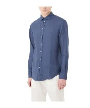 Emporio Armani Collar Longsleeve Linen Shirt