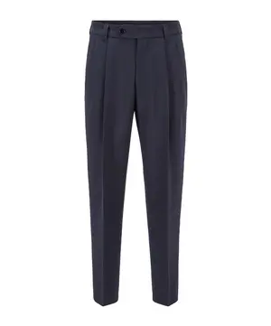 Hugo Boss Doublepleat Tapered Suit Trousers - Blue