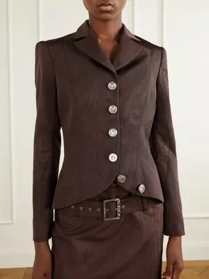 WIEDERHOEFT Twill Embellished Blazer