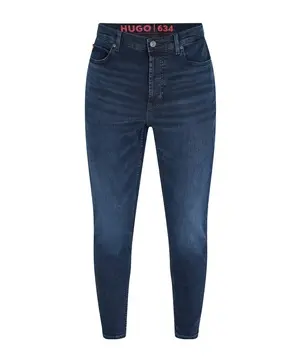 Hugo Boss Washed Slimfit Cropped Jeans - Blue