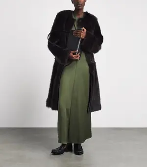 TOTEME Slubbed Slouch-waist Midi Dress - Green