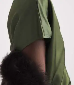 TOTEME Slubbed Slouch-waist Midi Dress - Green