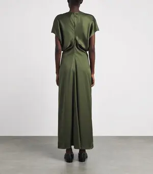TOTEME Slubbed Slouch-waist Midi Dress - Green