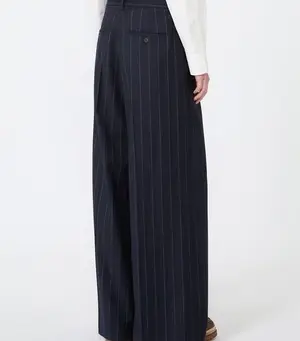 Max Mara Stretch-virgin Wool Pinstripe Wide-leg Trousers