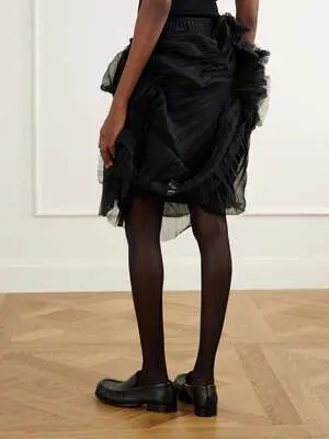 PAULINE DUJANCOURT Ruched Tulle Knee-length Skirt