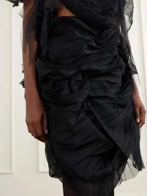 PAULINE DUJANCOURT Ruched Tulle Knee-length Skirt