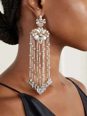 Rabanne Crystal-embellished Silver-tone Earrings