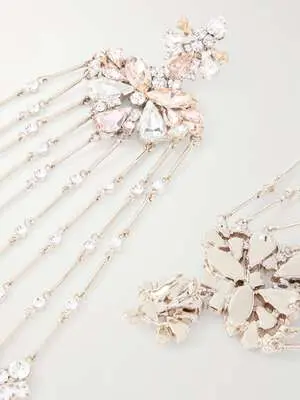 Rabanne Crystal-embellished Silver-tone Earrings