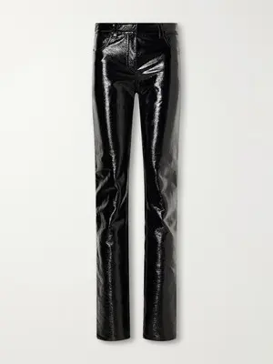 COURREGES Cotton-blend Vinyl Straight-leg Pants - Black