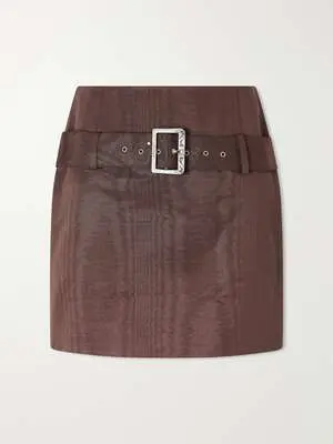 WIEDERHOEFT Belted Twill Mini Skirt