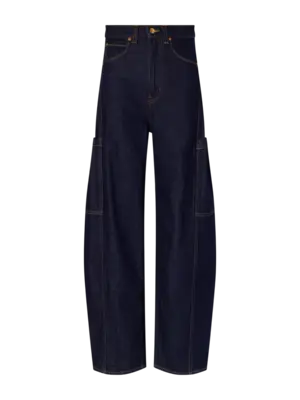 JAMIE HALLER The Baggy Painter Barrel-leg Jeans - Blue