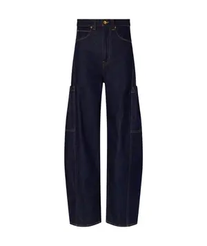 JAMIE HALLER The Baggy Painter Barrel-leg Jeans - Blue