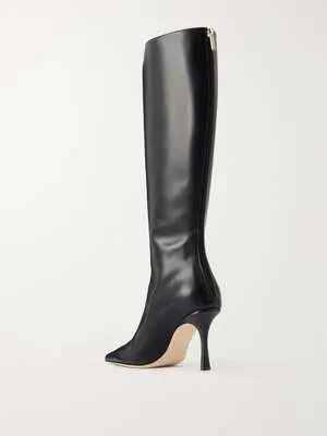 JIMMY CHOO Agathe 85 Leather Knee Boots