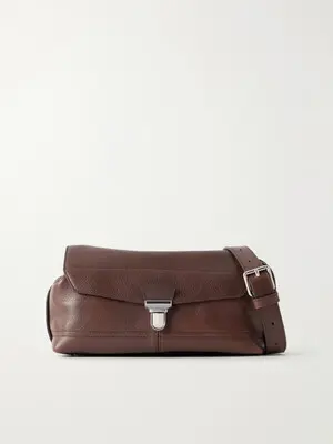 LEMAIRE Gear Small Textured-leather Shoulder Bag - Brown
