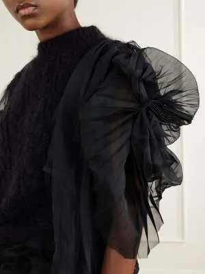 PAULINE DUJANCOURT Francisa Pleated Mohair-blend Sweater