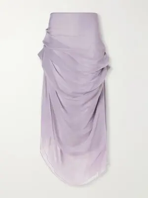PAULINE DUJANCOURT Najia Silk-blend Chiffon Midi Skirt - Purple