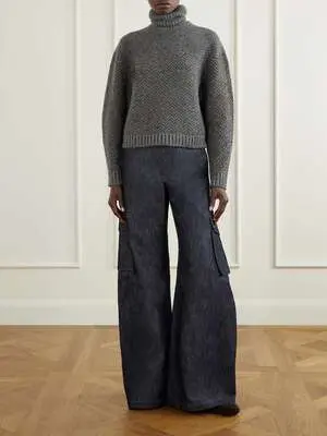 Gabriela Hearst Courtney Herringbone Cashmere Turtleneck Sweater