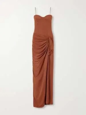 Alex Perry Tie-detailed Draped Jersey Gown