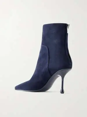JIMMY CHOO Cycas 80 Logo-embellished Suede Ankle Boots