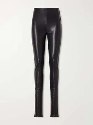 ANN DEMEULEMEESTER Florence Leather Skinny-leg Pants - Black