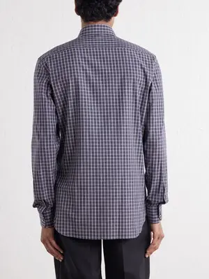 Zegna Centoquaranta Checked Cotton-twill Shirt